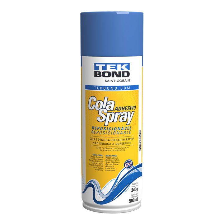 COLA CONTATO SPRAY REPOSICIONAVEL 340G/500ML TEK BOND - Casa das Colas ...